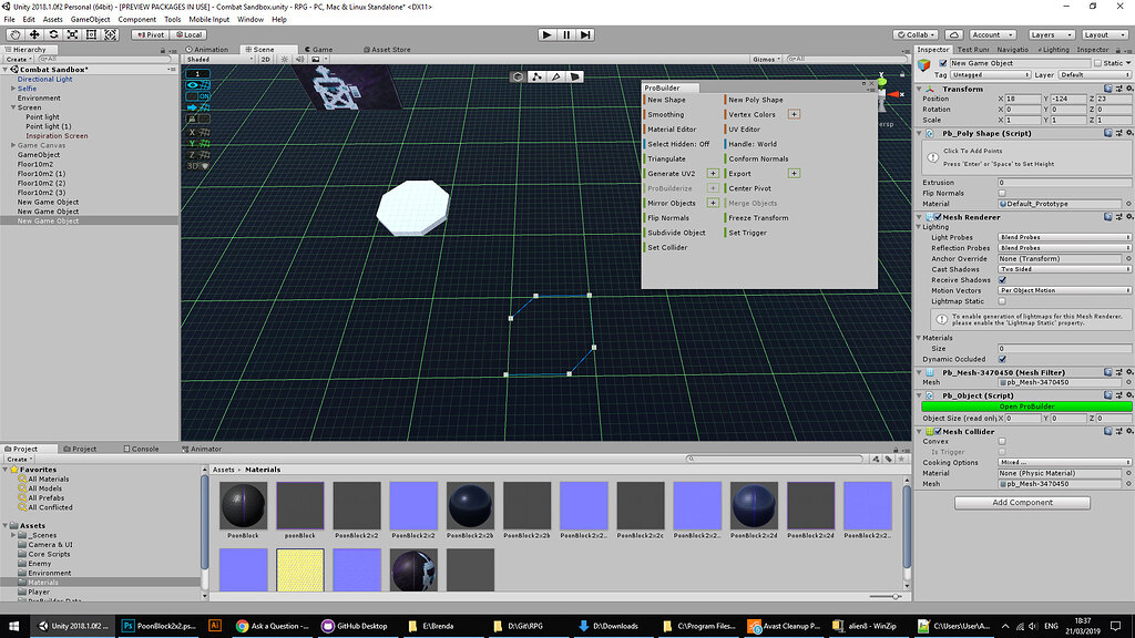 Probuilder: Struggling with placement / y height when creating new ...