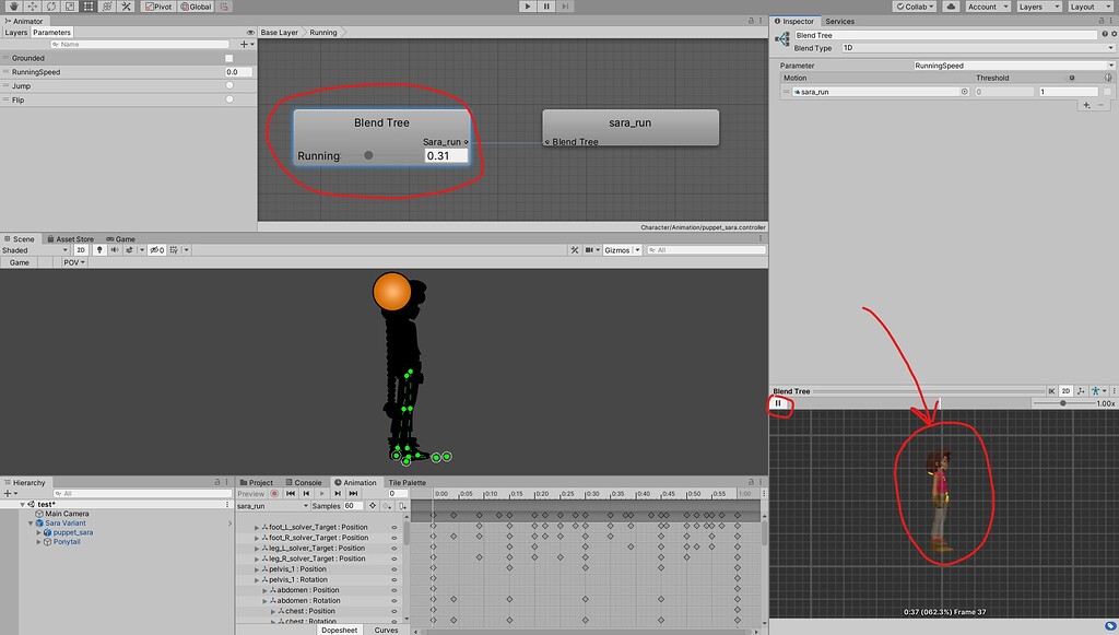 2D animation preview in blend tree inspector not playable - Questions ...