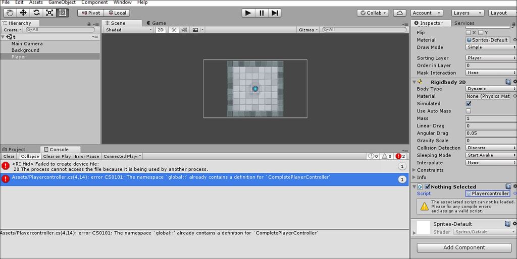 Why does the 2D UFO tutorial the script for moving UFO say compile ...