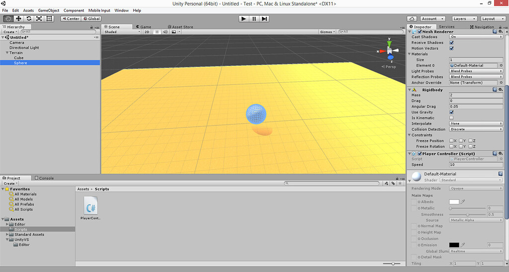 Move my sphere with my keyboard - Unity Engine - Unity Discussions