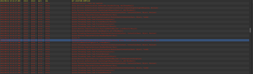SignInAnonymouslyAsync Token expire error using Remote Config - Unity Services - Unity Discussions