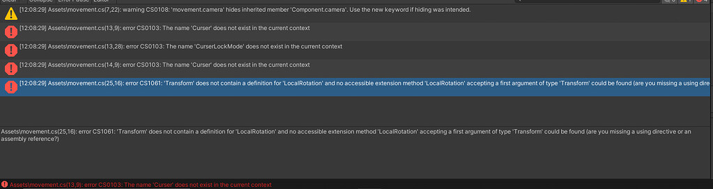 how to get rid of errors - Getting Started - Unity Discussions