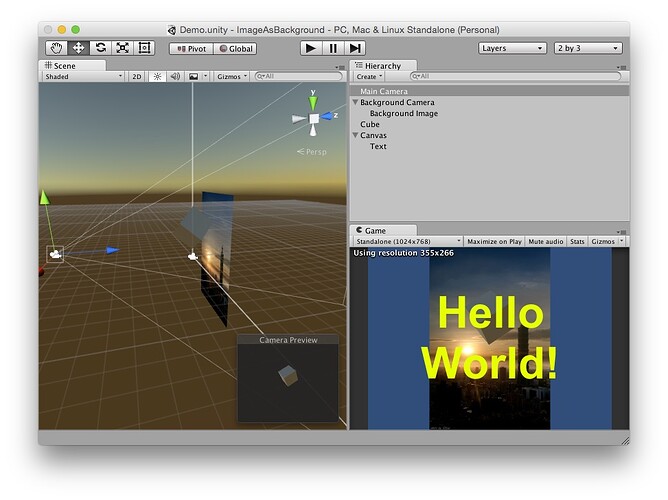 How can I display a flat background - 2D image, not a skybox - behind ...