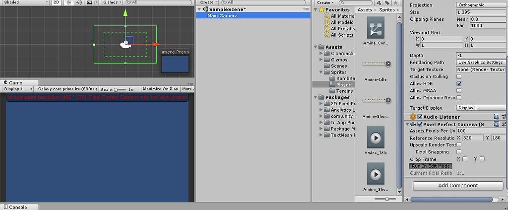 how to get ride of that red text(error) when using pixel perfect camera ?? - Unity Engine ...