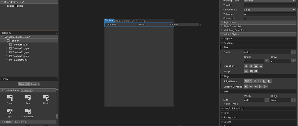 UI Builder - Editor Window - Toolbar with Toolbar Toggle children that take width based on ...