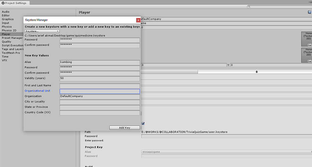 why i cant save keystore ?,why i cant create keystore in unity? - Questions & Answers - Unity ...