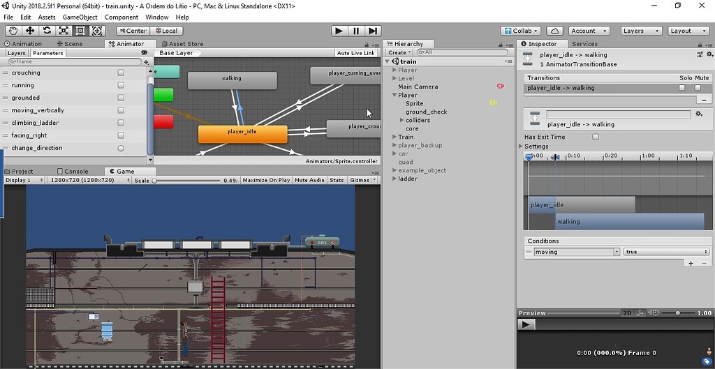 Fitting in a turn around animation (Alucard-like) in a transition from facing right to the left ...