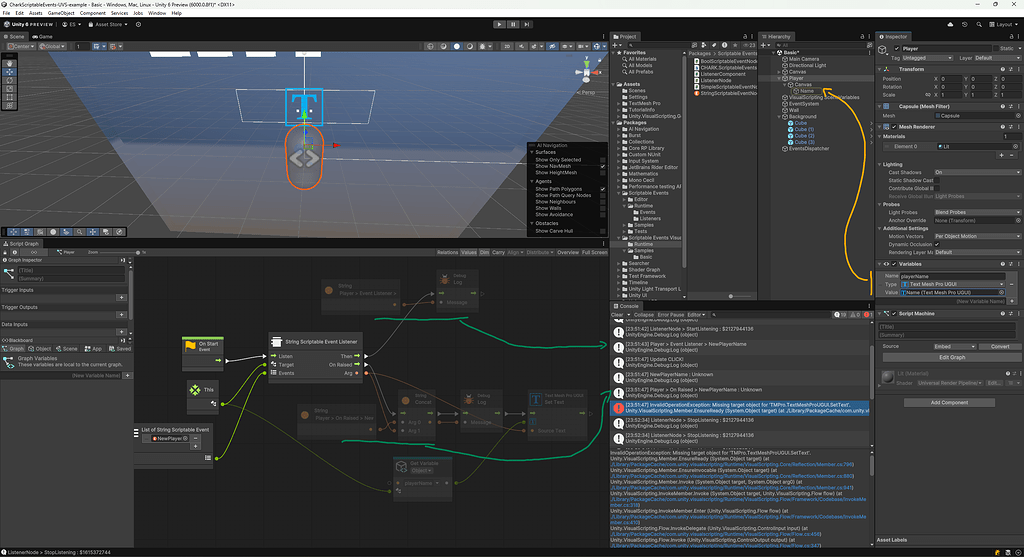 Custom node with delegate Output triggers "Missing target object ..." error - Unity Engine ...