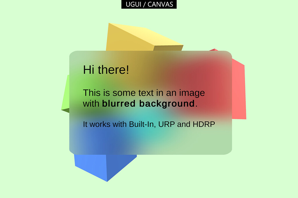 UGUI Blurred UI Image for ALL render pipelines and canvas types (overlay, camera, world ...