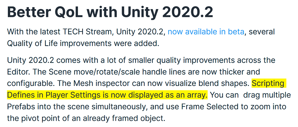 New Scripting Define Symbols Ui Unity Engine Unity Discussions 