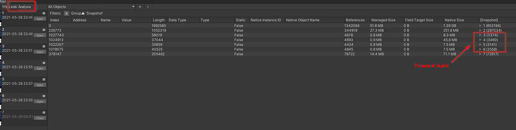 MemoryProfiler: Improvement for finding memory leaks - Unity Engine - Unity Discussions