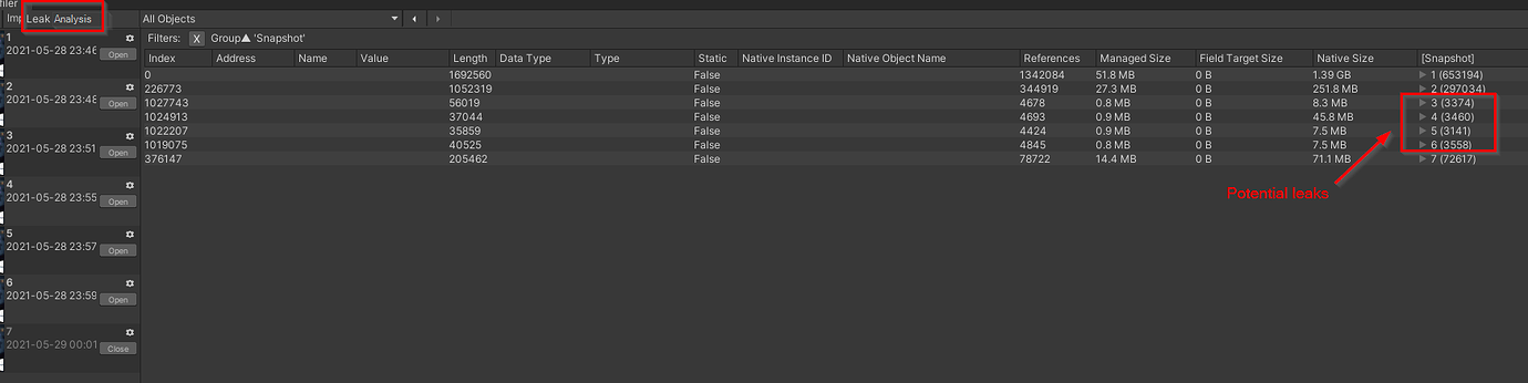 MemoryProfiler: Improvement for finding memory leaks - Unity Engine - Unity Discussions
