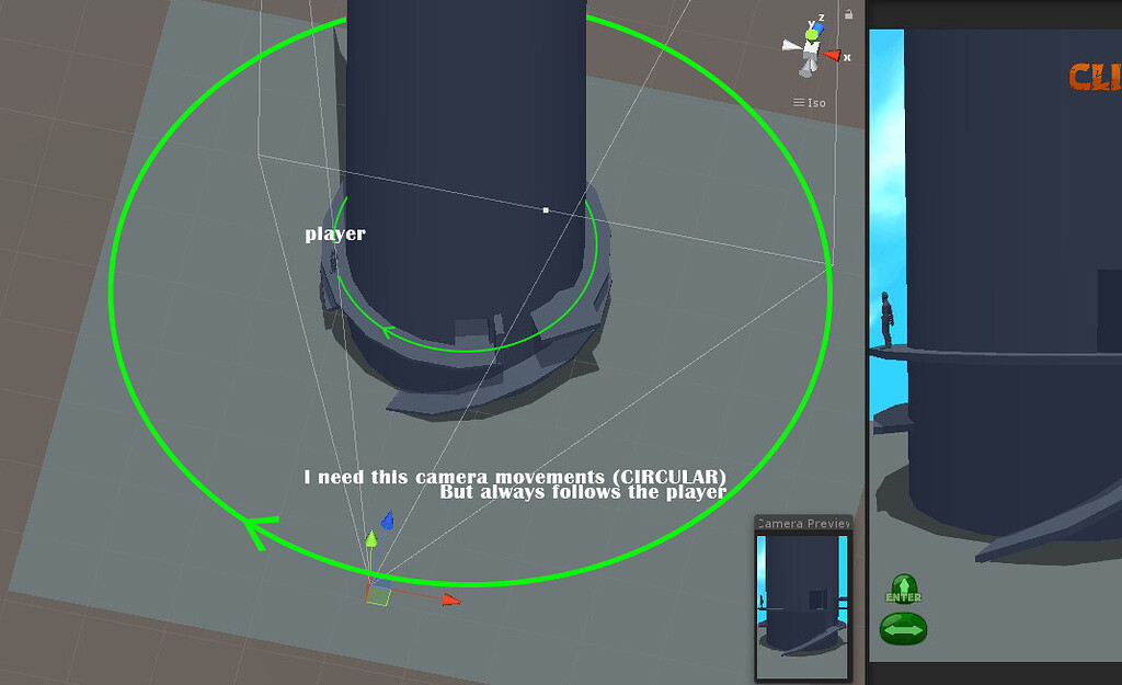 Camera to follow player, but not the player's rotation and with a circular movements ...