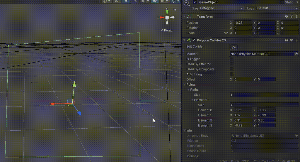 How to use PolygonCollider2D with rotation? It breaks at any rotation other than 0,0,0 - Unity ...