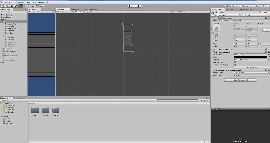 Maintain aspect ratio of UI element and all it's children and fit screen using black bars if ...