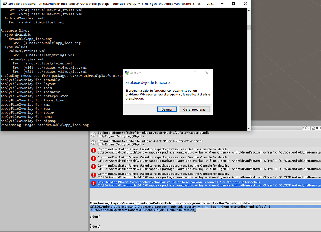 aapt.exe crash CommandInvokationFailure: Failed to re-package resources - Questions & Answers ...