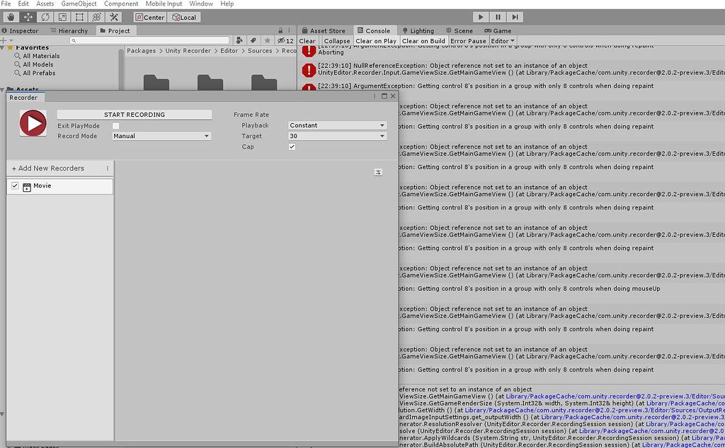 Recorder Empty Dialog and errors - Unity Engine - Unity Discussions Recorder Empty Dialog and errors - Unity Engine - Unity Discussions