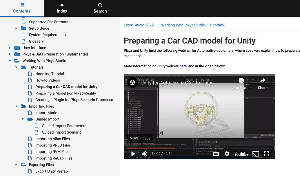 Standard approach to optimize a 3D model with Pixyz Studio - Unity Asset Transformer - Unity ...