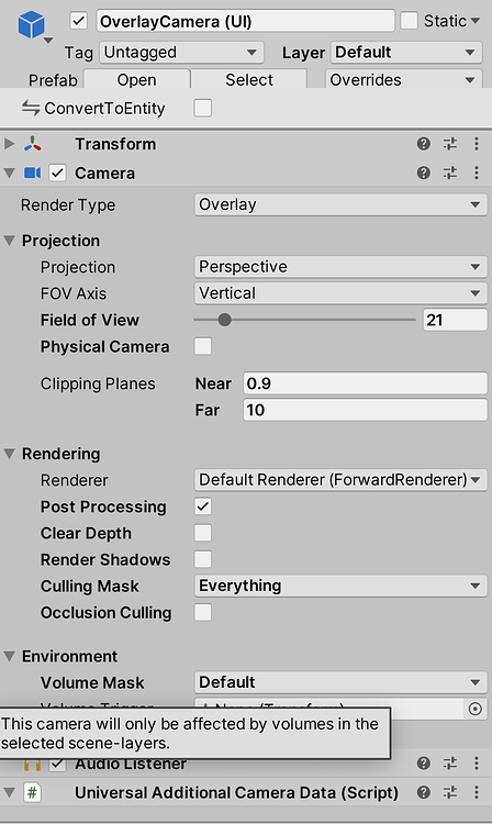 Camera Stacking (URP) - How to apply different post processing to the UI? - Unity Engine - Unity ...