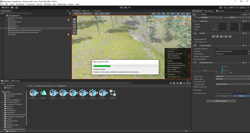 Unity breaks while baking NavMesh - Questions & Answers - Unity Discussions
