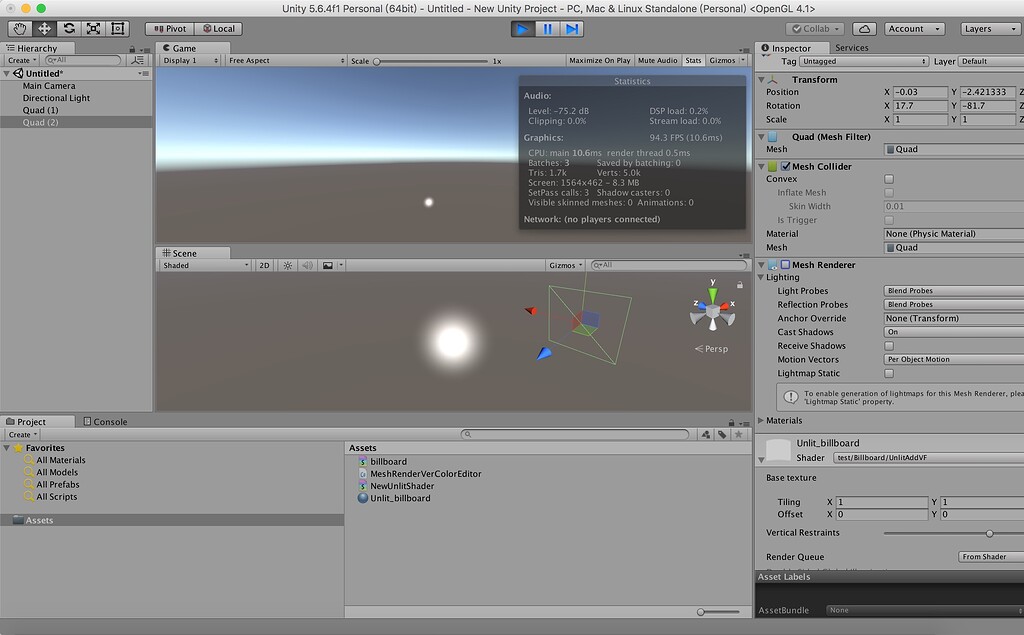 unity 5.6.4f1 billboard shader not correct in game view - Unity Engine ...