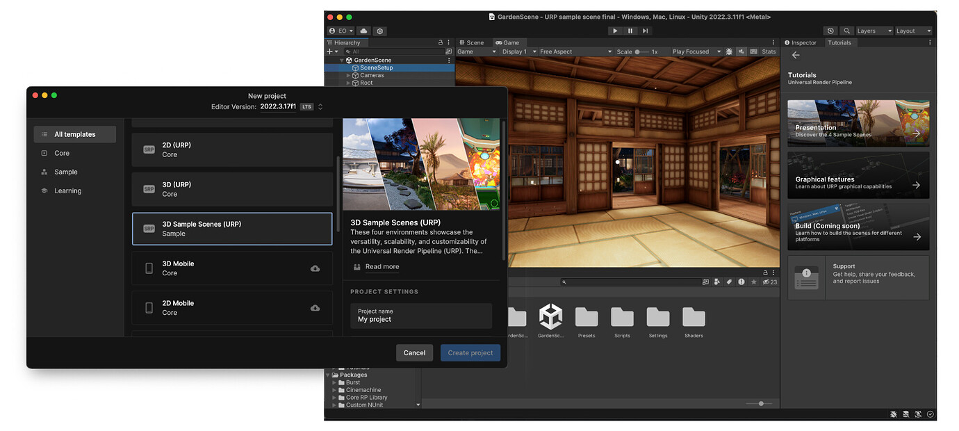 URP Project & Quality settings: Learn from the URP 3D Sample - Technical Articles - Unity ...