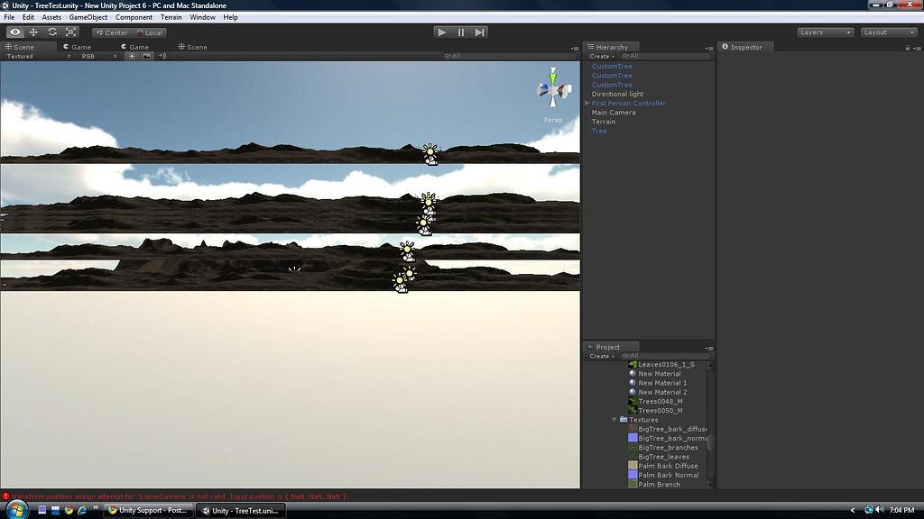 Scene Camera Error After Adjusting Shape in Tree Creator, Can't Move or Anything!!? - Unity ...