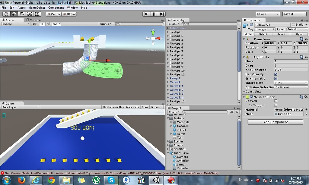 Mesh collider on a curved tube - Questions & Answers - Unity Discussions