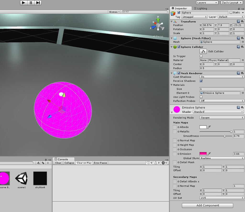 Noob question - why isn't my emissive surfacce working? - Questions & Answers - Unity Discussions