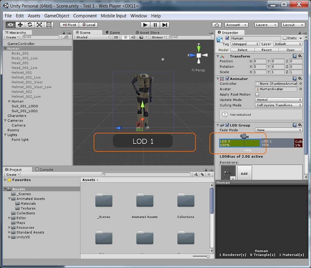 LOD level - always highest one displayed (lowest detail) - Questions ...