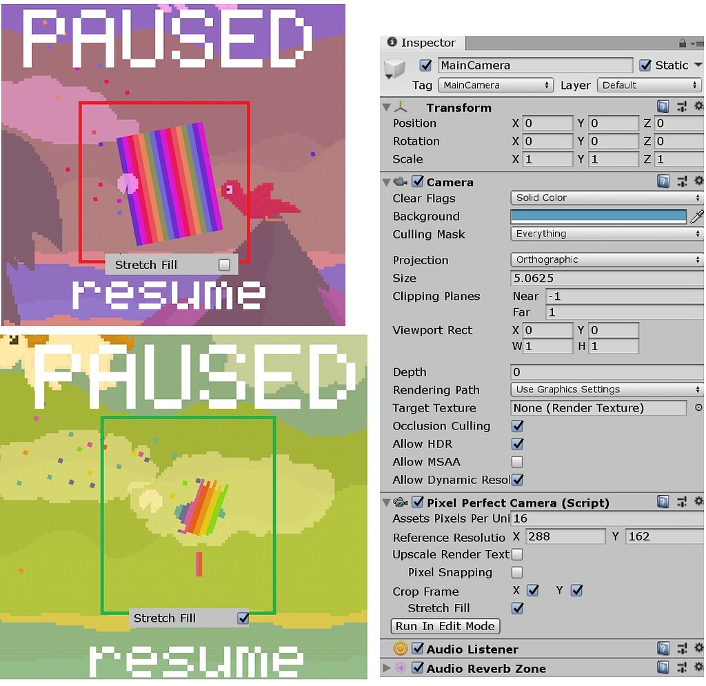 Issue with PixelPerfectCamera script and sprite masks (see images)... How to fix? - Questions ...