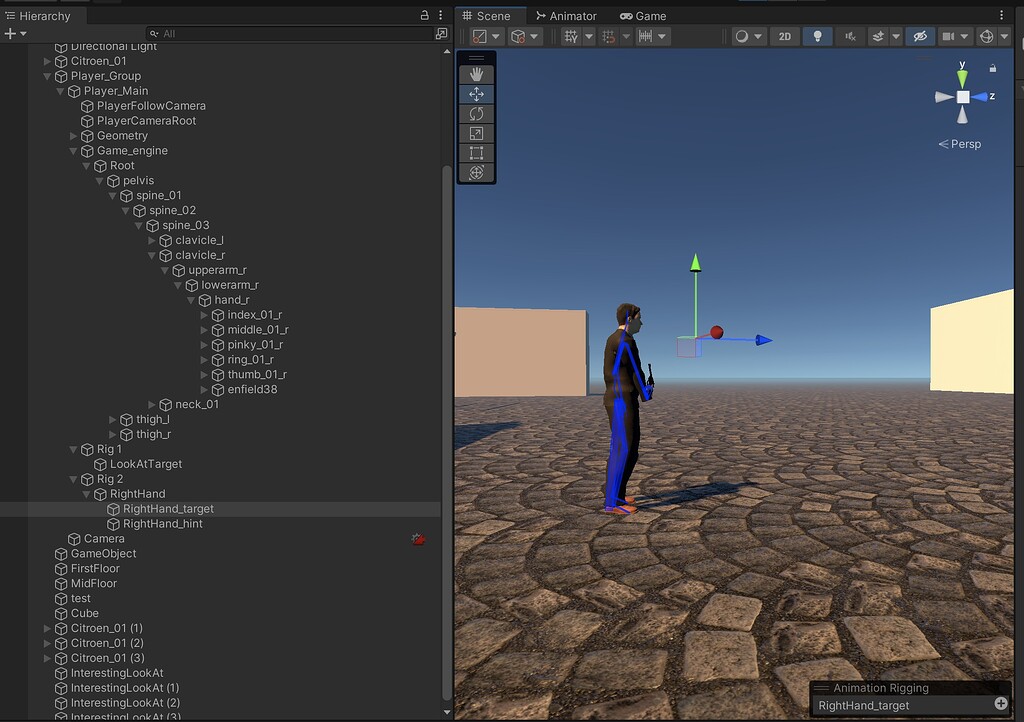 FIXED- Unity Rigging IK target is offset from bone. - Questions & Answers - Unity Discussions