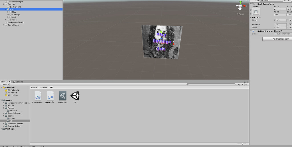 My UI Buttons work in editor, but not when I export to android (using Cardboard VR)?,My buttons ...