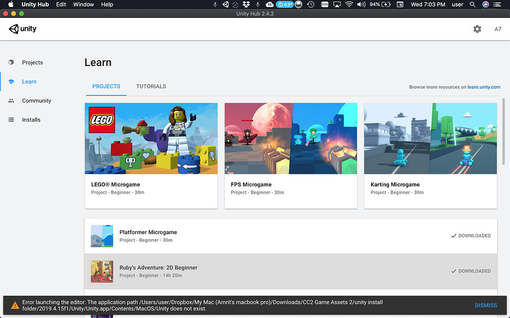 Unity Won T Open Platformer Tutorial Unity Engine Unity Discussions