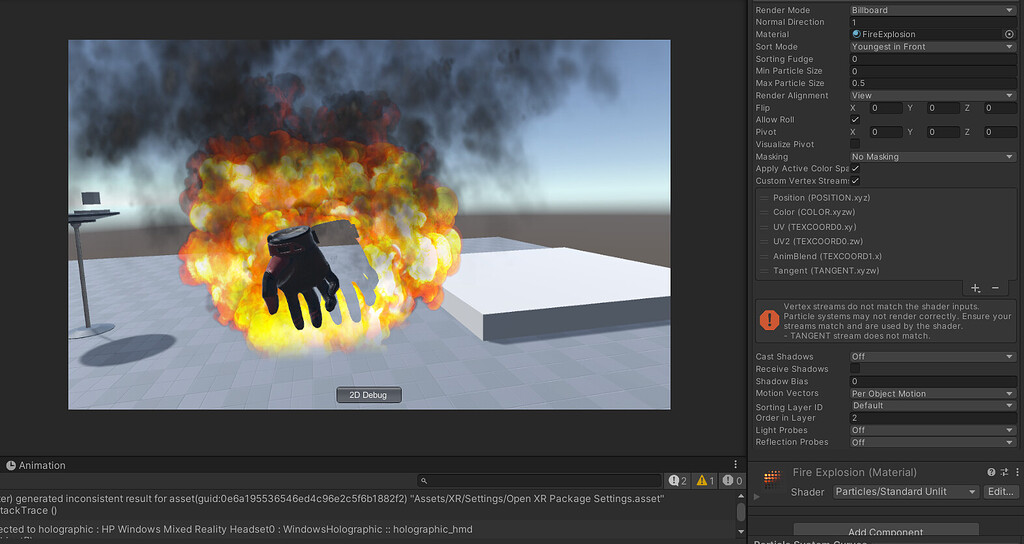 Particle System (Particles/Standard Unlit) being cut out by objects ...