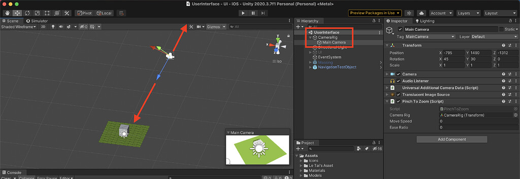 Move camera along its local axis as a child - Unity Engine - Unity ...