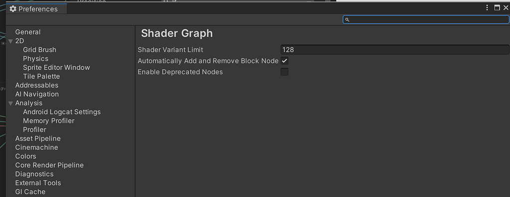 Shader Graph Variants setting per project? - Unity Engine - Unity Discussions