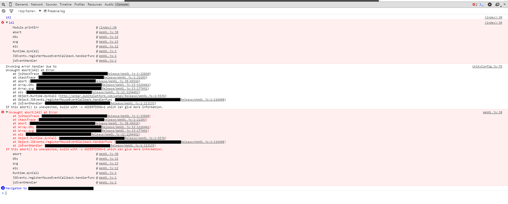 Exception On Page Refresh Unity Engine Unity Discussions