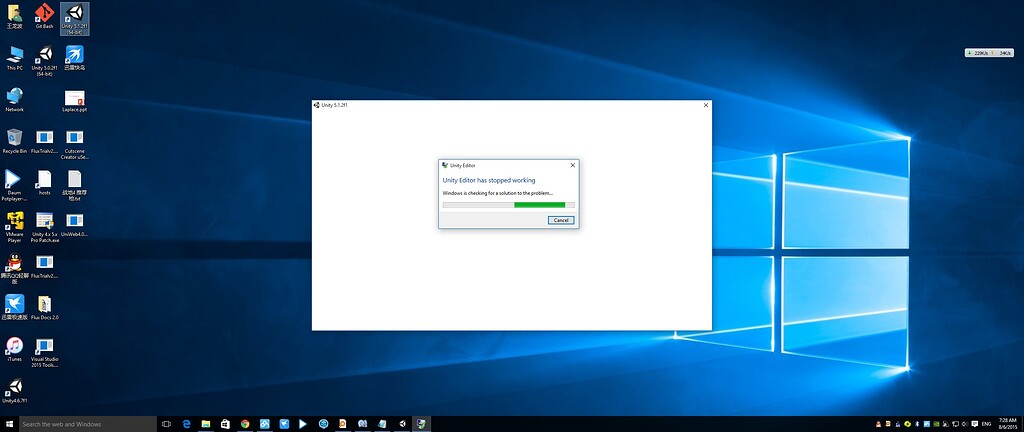 Unity 5.1 Editor startup crash (win 10) - Questions & Answers - Unity ...