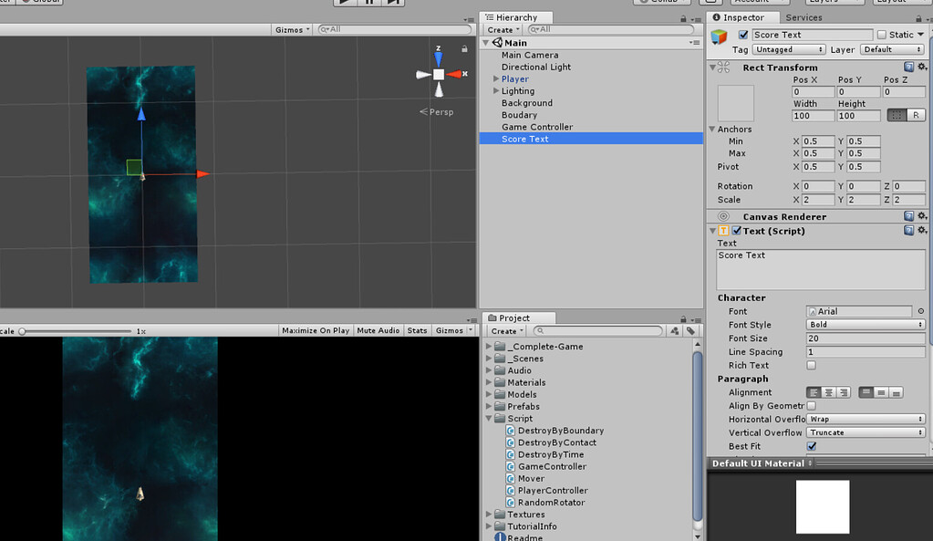 Space Shooter tutorial 3.2 Counting points and displaying the score - Questions & Answers ...