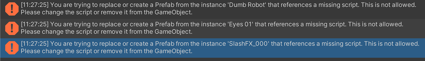 Prefab missing script and animator errors - Unity Engine - Unity ...