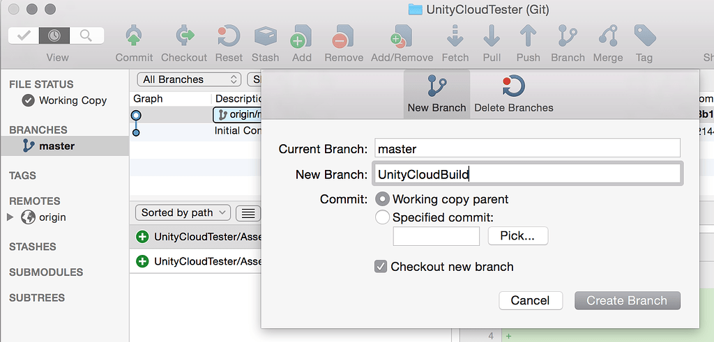 Unity Cloud Build: Using git branches in Source Tree - Questions & Answers - Unity Discussions