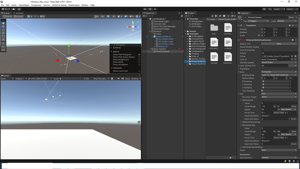 virtual camera first person view spinning uncontrollably very fast when ...