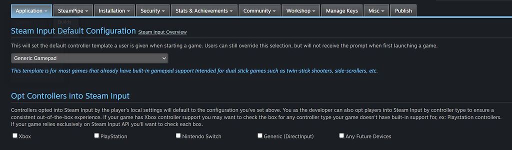 How should set Steam Input webpage? - Unity Engine - Unity Discussions