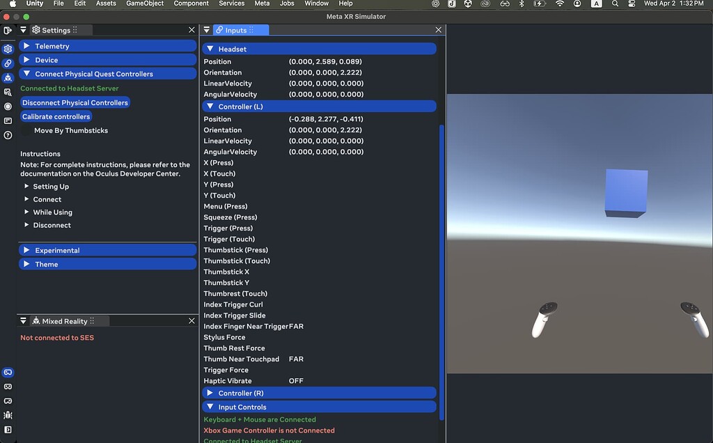 Meta XR Simulator does not respond to physical controller - Unity Engine - Unity Discussions