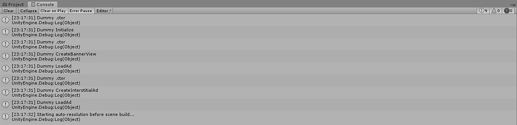 Mobad Dummy Console Problem Unity Engine Unity Discussions