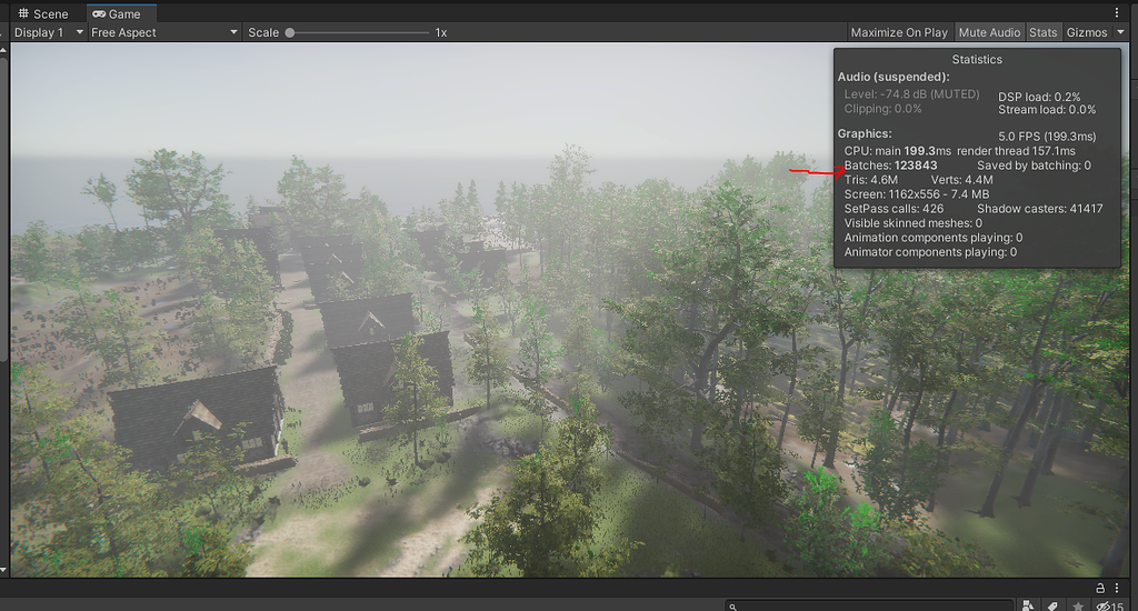 (Help Desparately Needed) Insane Amount of Batches on Large Environment Despite GPU Instancing ...