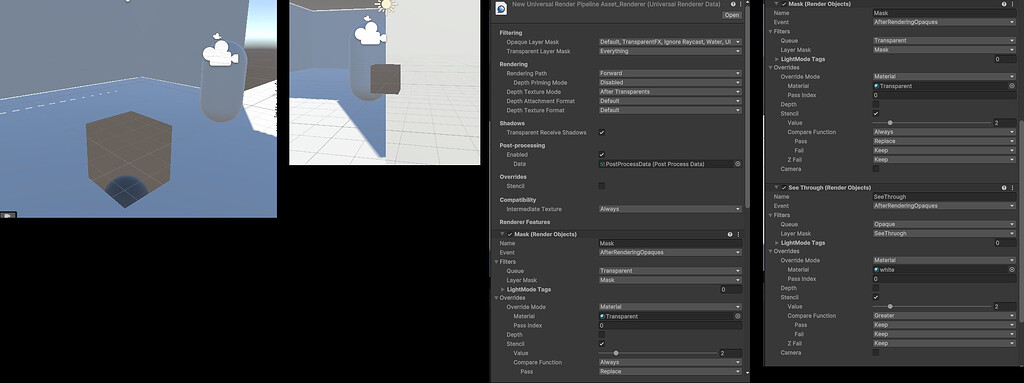 [shader] I have problems creating a shader that makes objects behind transparent - Unity Engine ...