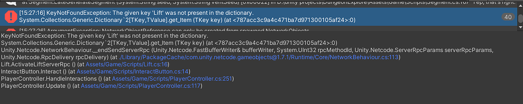 What is this "The given key '[some string]' was not present in the dictionary."? - Unity Engine ...