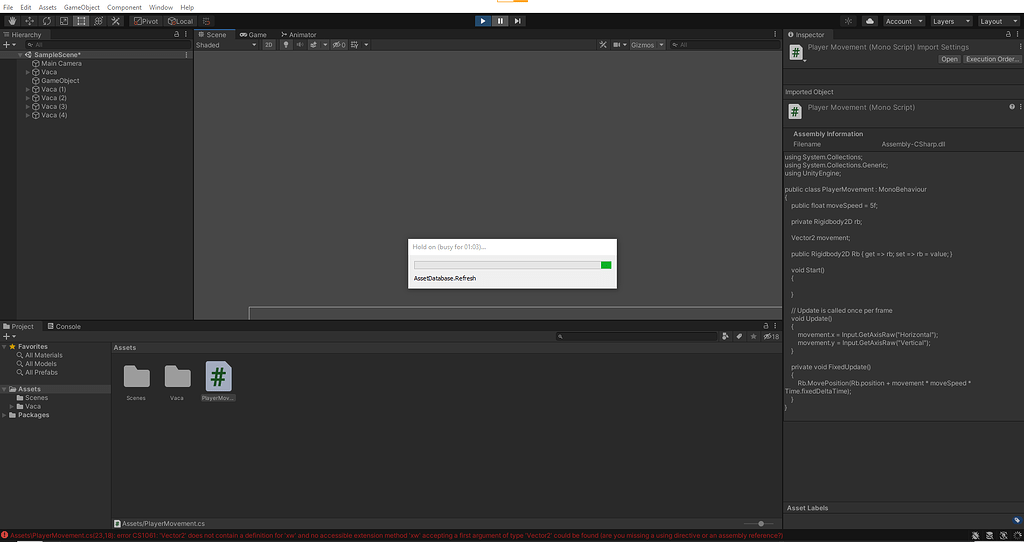 AssetDatabase.Refresh Taking too long on a pratically empty project - Unity Engine - Unity ...